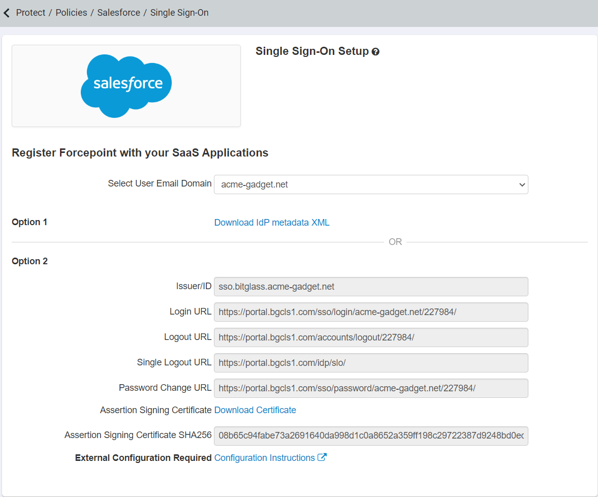 Adding Salesforce App To Forcepoint Data Security Cloud Sse Preparation For Setup